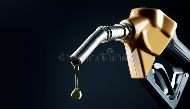 Fuel Nozzle with Dripping Petroleum, Dark Backdrop Stock Illustration ...