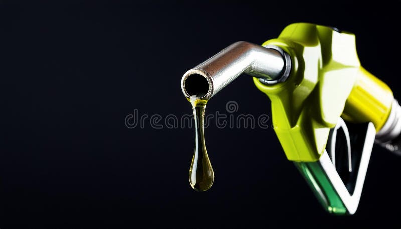 Fuel Nozzle with Dripping Petroleum, Dark Backdrop Stock Illustration ...