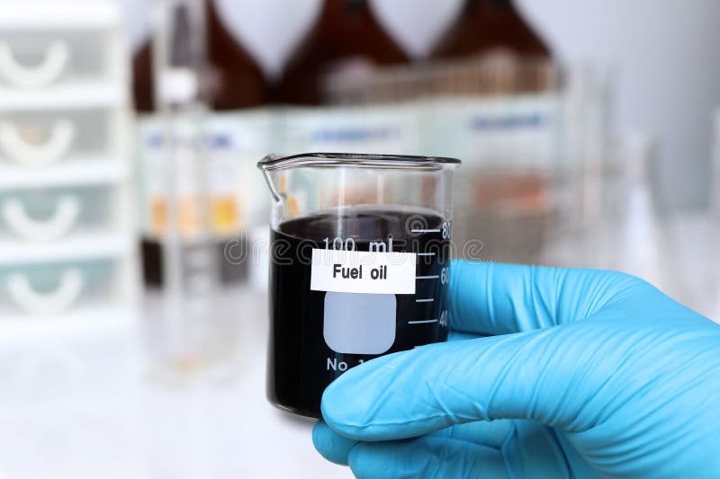 Fuel Oil in Container, Laboratory Quality Testing Concepts Stock Photo ...