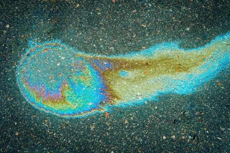Fuel Stain Textures on Wet Asphalt. Stock Image - Image of pattern ...