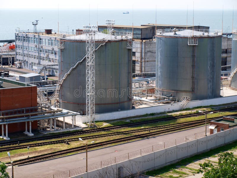 Fuel oil terminal tanks stock image. Image of tank, manufacturing ...