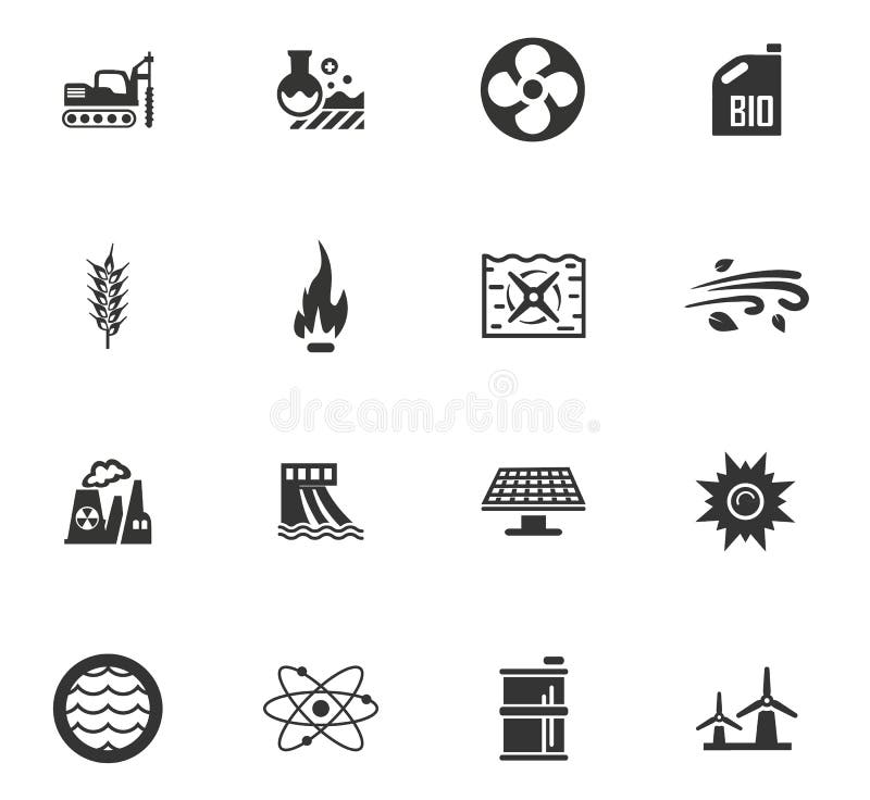 Power generation icon set stock vector. Illustration of icon - 141461014