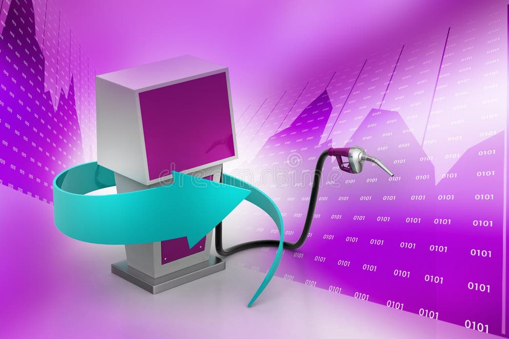 Fuel pump with arrow stock illustration. Illustration of auto - 75143565