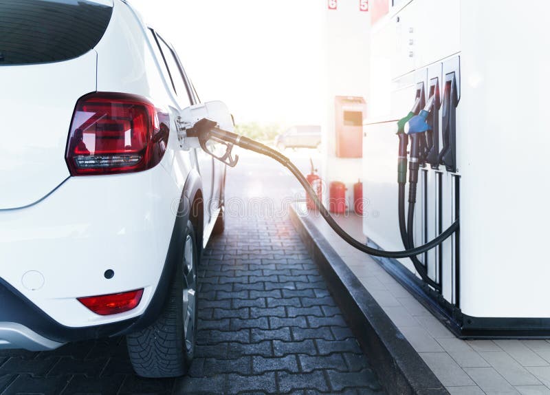 Fuel Pump Fill a Tank of a Car in a Station Stock Image - Image of ...