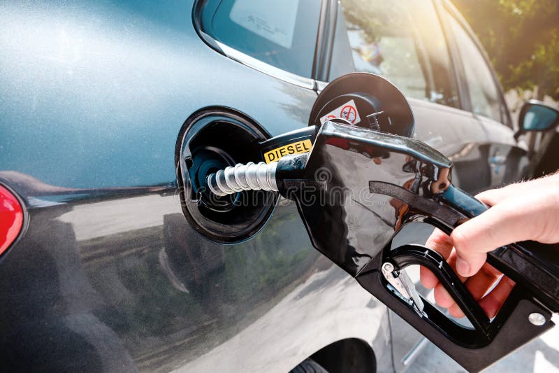 Fuel Pump Fill a Tank of a Car in a Station Stock Image - Image of ...