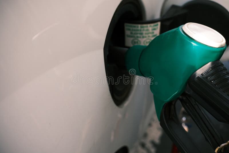 Fuel Pump Hose Pouring Gasoline into a Car Stock Image - Image of pour ...