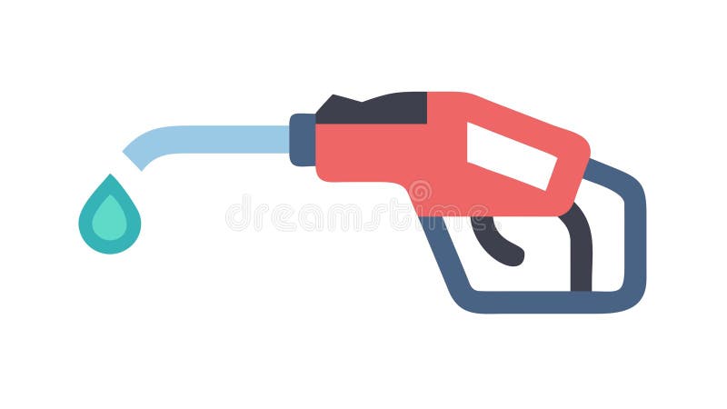 Fuel Pump Nozzle with Dripping Drop, Fuel Dispensing Icon, Vector ...
