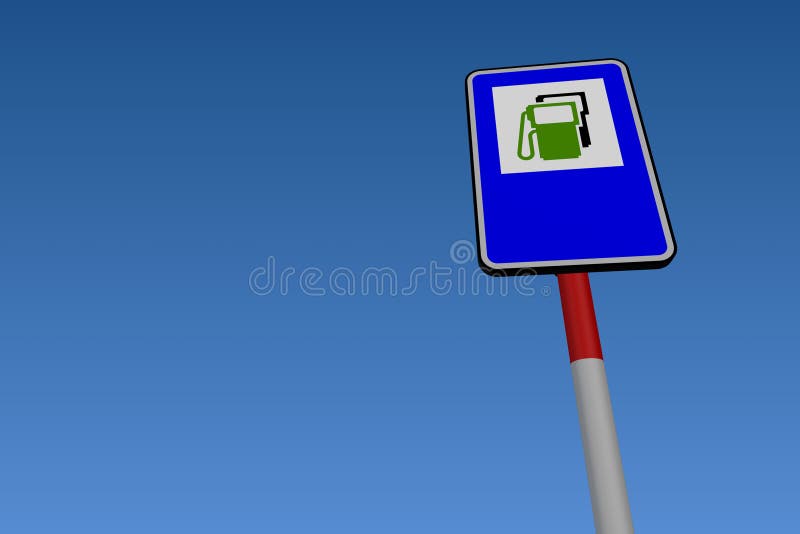 Fuel Pump Road Sign stock illustration. Illustration of motoring - 21201769