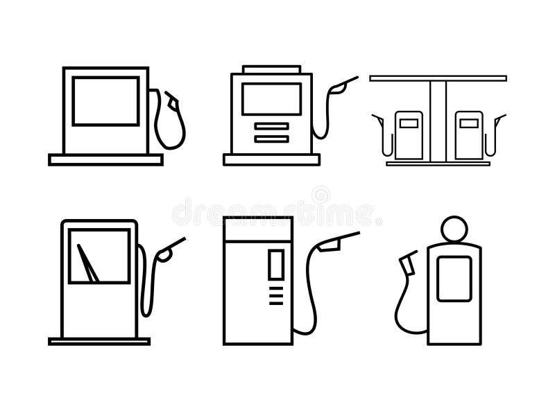 Fuel Pump Icon Set. Vector Illustration. Stock Vector - Illustration of ...