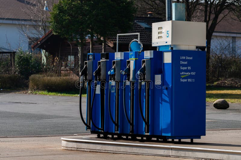 Fuel Pump Station with Multiple Fuel Options Available Stock Image ...