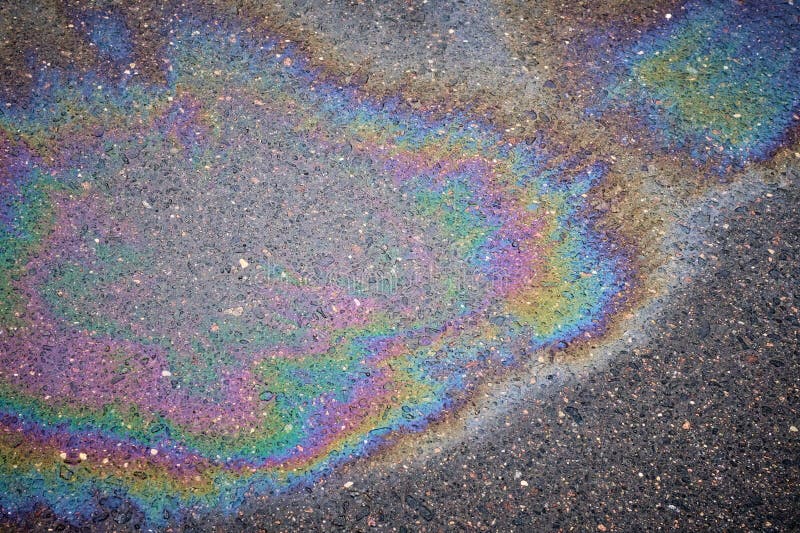 Fuel Stain Textures on Wet Asphalt. Stock Image - Image of pattern ...