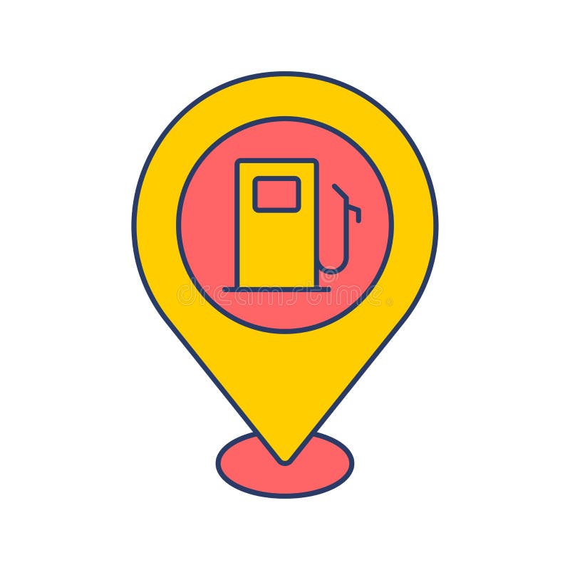 Fuel Station Location Pin Mark Icon Stock Vector - Illustration of ...