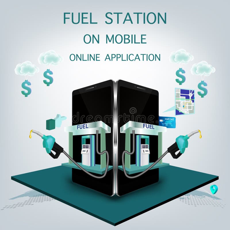 Fuel Station Online on Website or Mobile Application Vector Concept ...