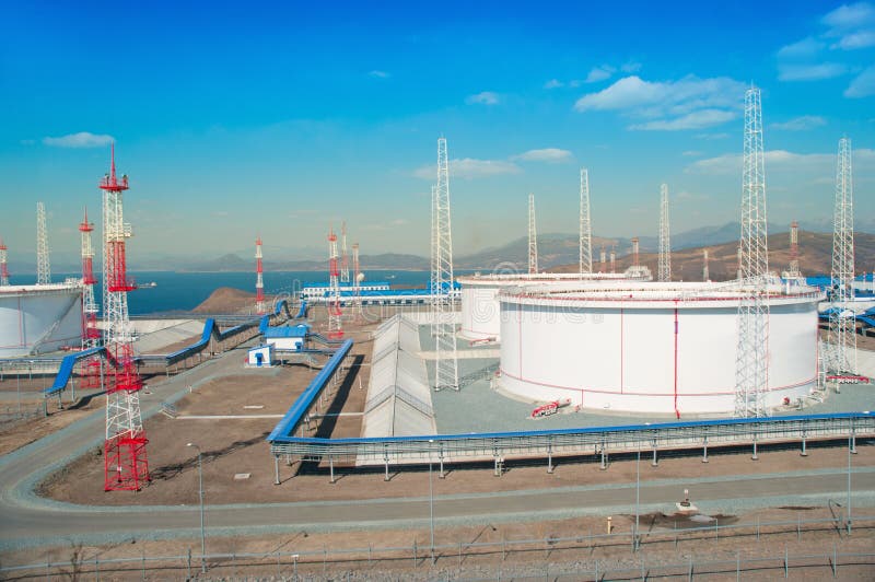 Fuel Storage Tanks stock image. Image of port, metal - 18871135