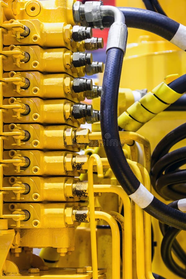 Fuel System Of The Tractor Or Excavator Stock Photo - Image of block ...