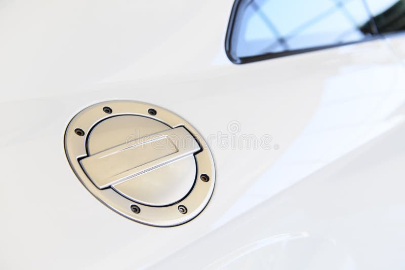 Fuel Tank Cover of White Racing Car Stock Image - Image of powerful ...