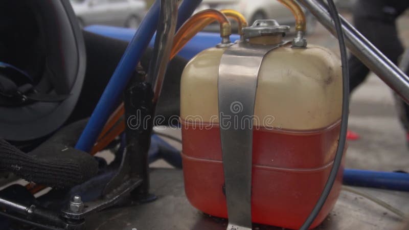 Fuel tank in a racing car stock footage. Video of machine - 300505190