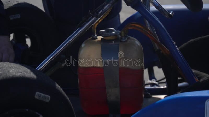 Fuel tank in a racing car stock video. Video of power - 336584093