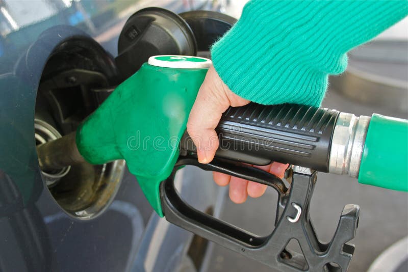 Fueling car stock photo. Image of close, green, petrol - 815646