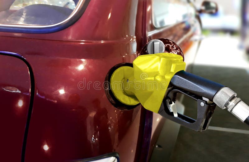 Fueling Car with Petrol at Pump Station Stock Photo - Image of pump ...