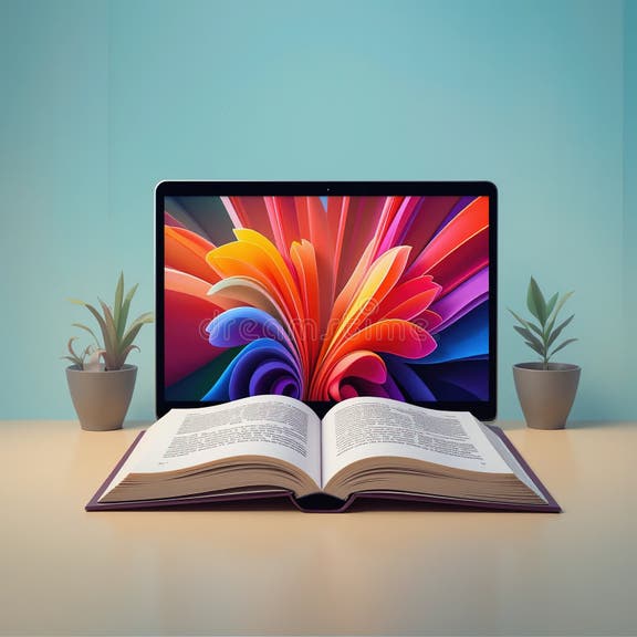 Fueling Creativity a Modern Workspace Concept Featuring a Book Laptop ...