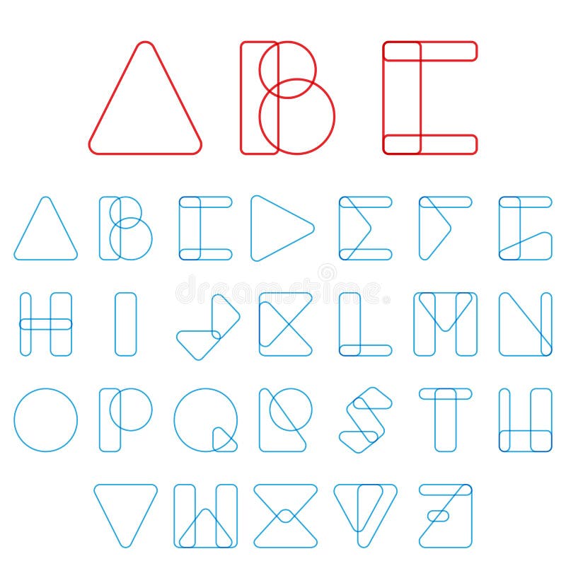 Fuente, ABC En Estilo Geométrico Vector Ilustración del Vector ...