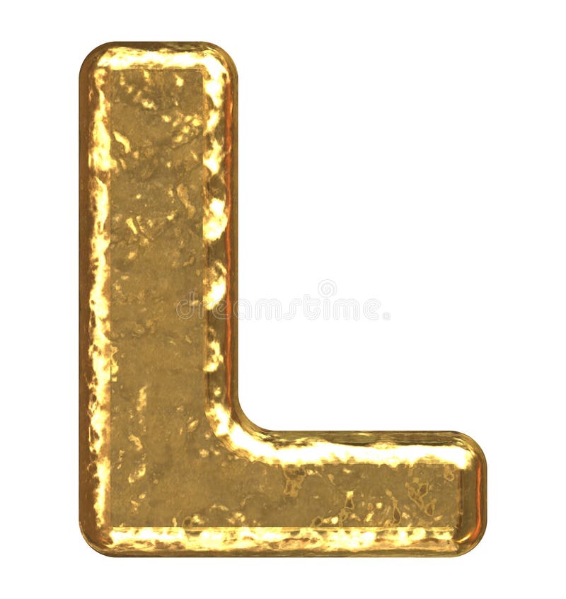 Fuente de oro. Letra L. imagen de archivo. Imagen de tipo - 6452241