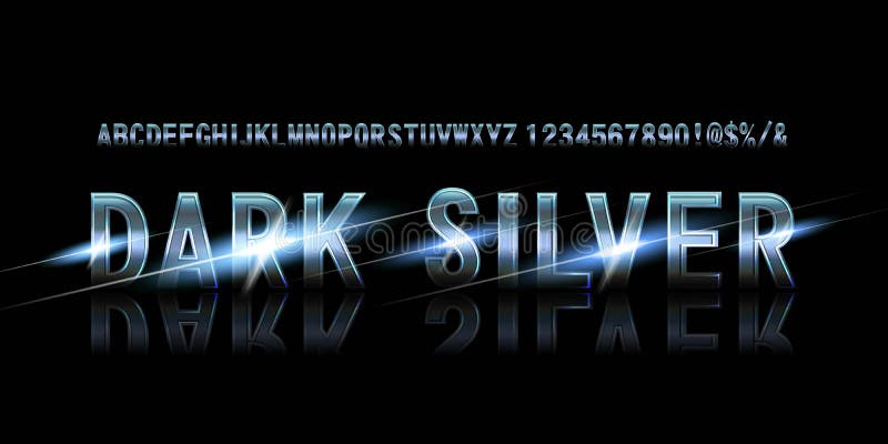 Fuente De Plata. Alfabeto Vector Ilustración del Vector - Ilustración ...