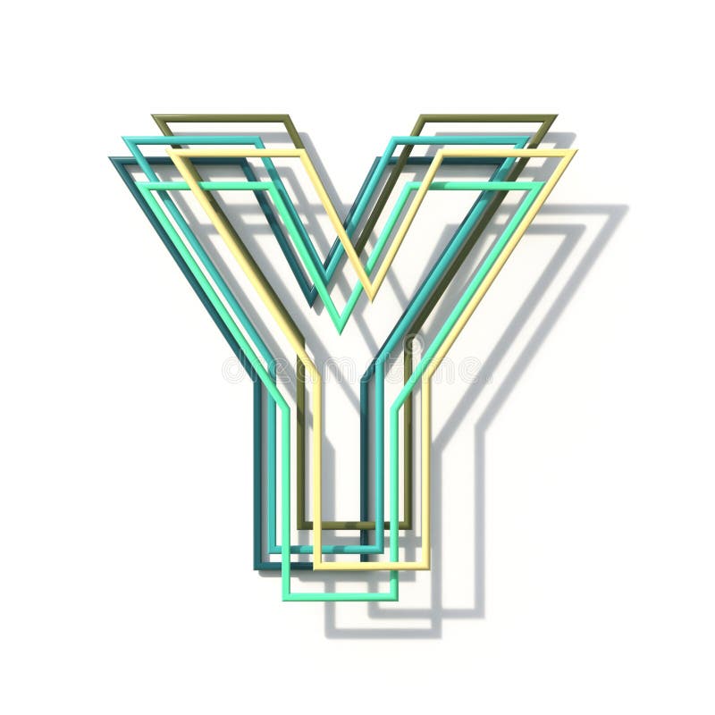 Fuente De Tres Colores Letra Y 3D Stock de ilustración - Ilustración de ...