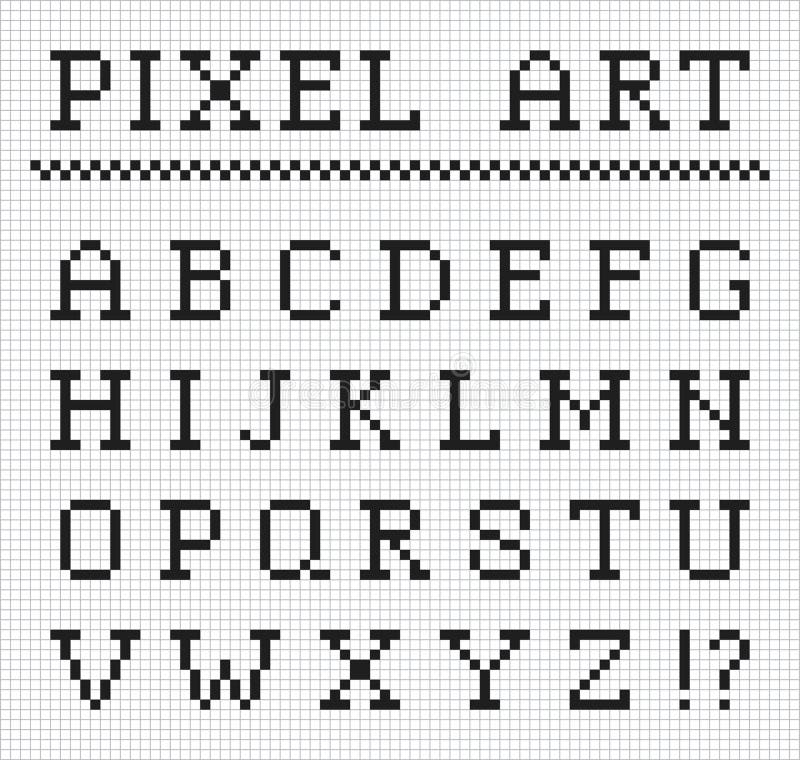 Fuente Del Pixel Sistema Del Vector De Letras Del Pixel Ilustración del ...