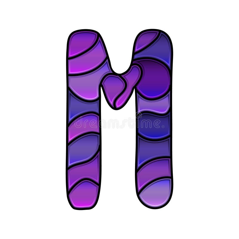 Fuente del vitral, letra m stock de ilustración. Ilustración de arte ...