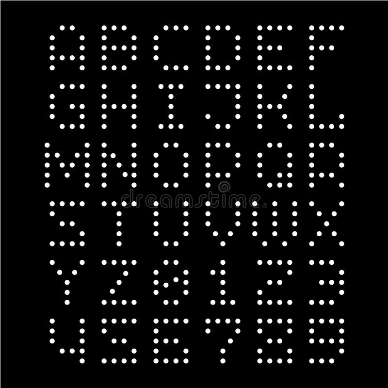 Fuente Punteada. Letras Con Puntos Ilustración del Vector - Ilustración ...