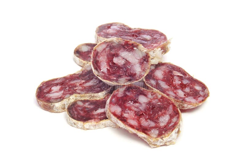 Fuet, salame spagnolo fotografia stock. Immagine di salsiccia - 22135026