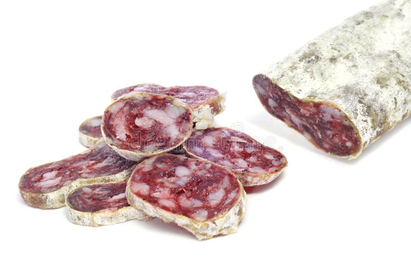 Fuet, salame spagnolo fotografia stock. Immagine di salsiccia - 22135026