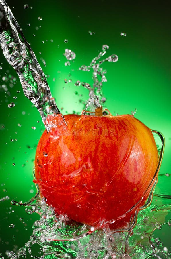 Fuji Apple Splash stock photo. Image of clear, fresh - 28630314