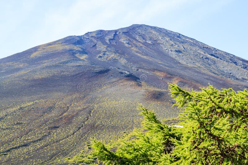 Fuji Mountain without snow stock image. Image of peaceful - 30909923