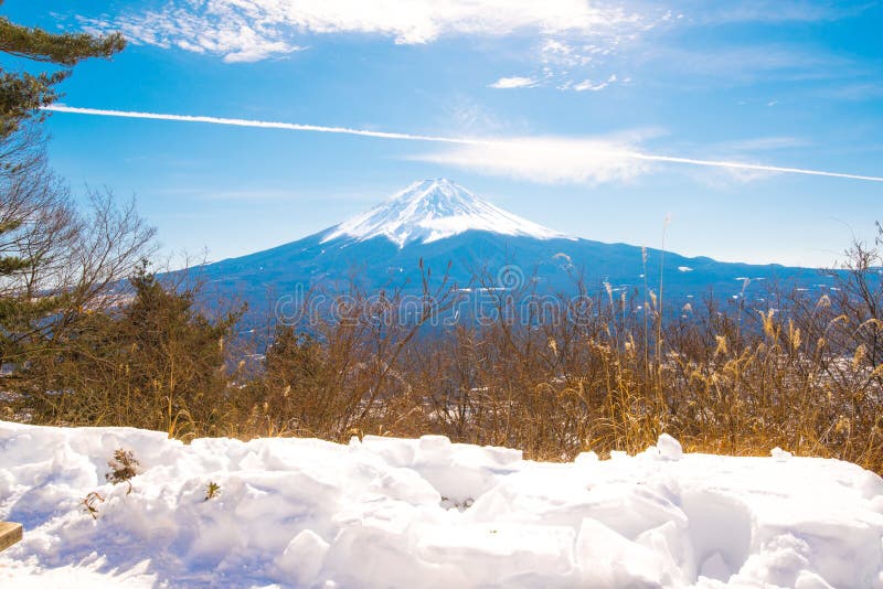 Fuji mountain in winter stock photo. Image of fall, landscape - 67282594