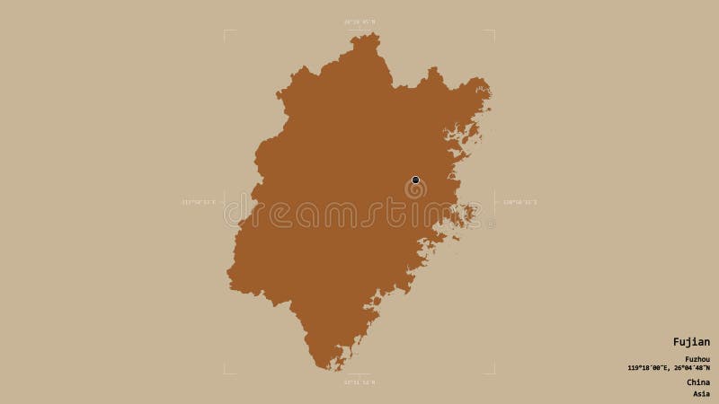 Fujian - China. Bounding Box. Pattern Stock Illustration - Illustration ...