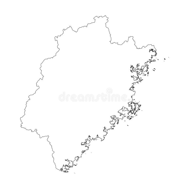 Fujian outline map stock vector. Illustration of boundary - 379391979