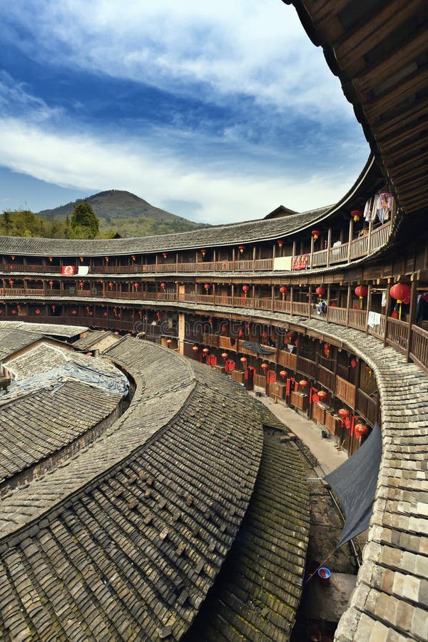 Hakka Roundhouse Tulou Walled Village, Fujian, Chi Stock Photo - Image ...