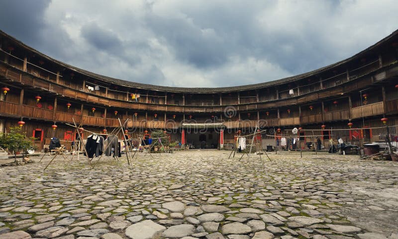 Tulou Life stock photo. Image of bamboo, tulou, wall, earth - 5694132