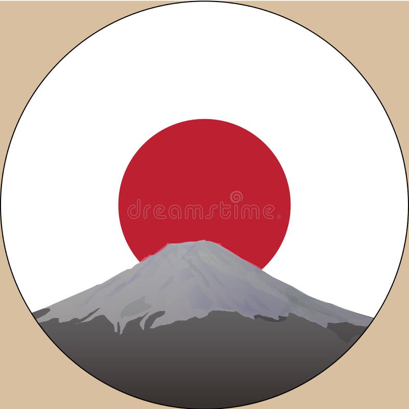 Fujiyama and the Japanese Flag Stock Vector - Illustration of acme ...