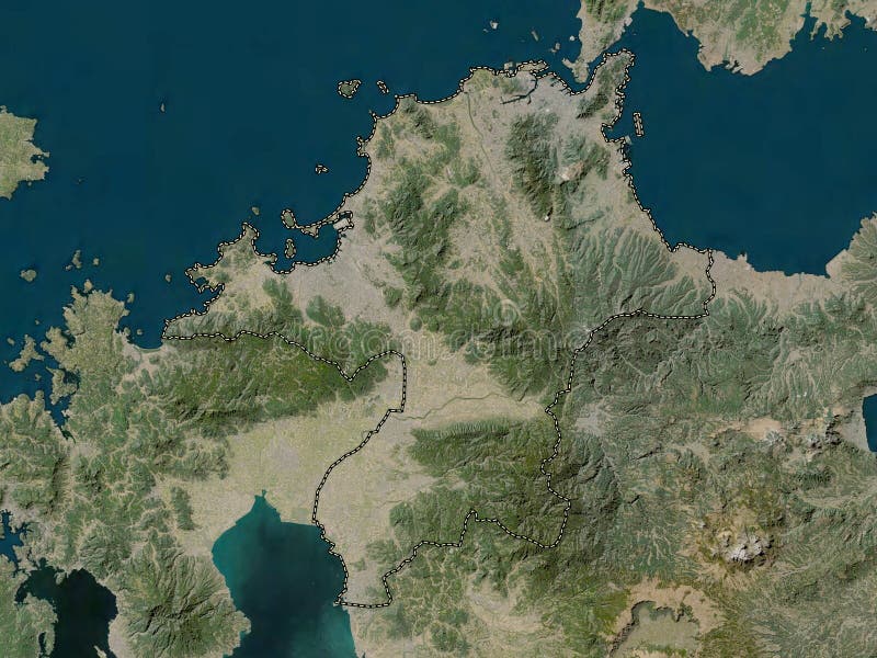 Fukuoka, Japan. Low-res Satellite. No Legend Stock Photo - Image of ...