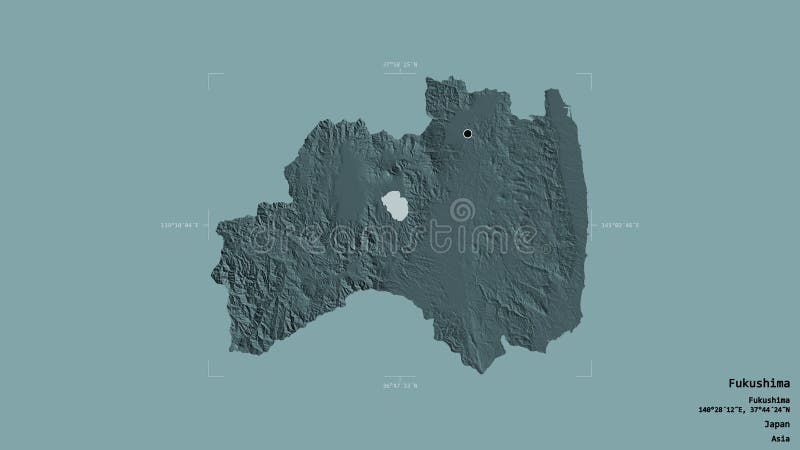 Fukushima - Japan. Bounding Box. Administrative Stock Illustration ...