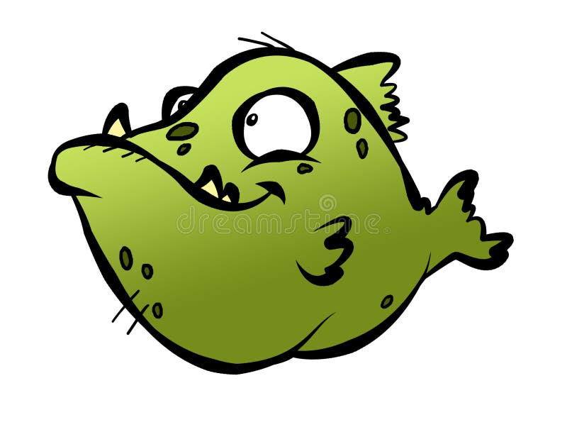 Ful fisk stock illustrationer. Illustration av grön, huggtänder - 4236865