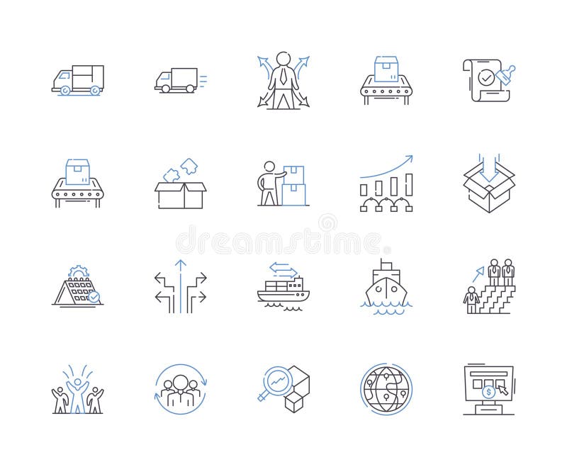 Labeling Line Icons Collection Sorting Identifying Categorizing Marking Naming Classifying