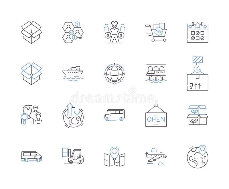 Labeling Line Icons Collection Sorting Identifying Categorizing Marking Naming Classifying