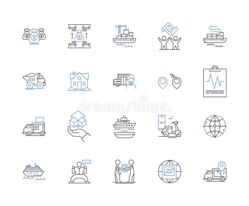 Labeling Line Icons Collection Sorting Identifying Categorizing Marking Naming Classifying
