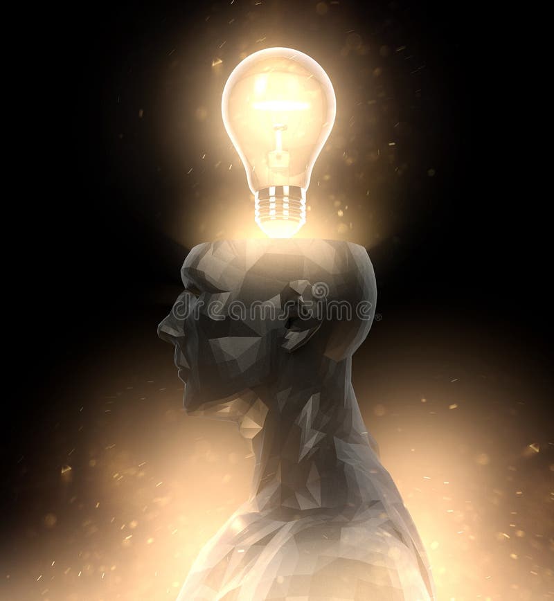 Fulgor principal da ideia ilustração stock. Ilustração de perfil - 56412388