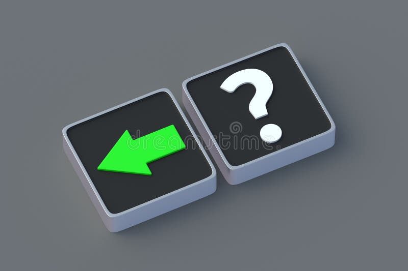 Right Questions. Question Mark and Arrows on Buttons Stock Illustration ...